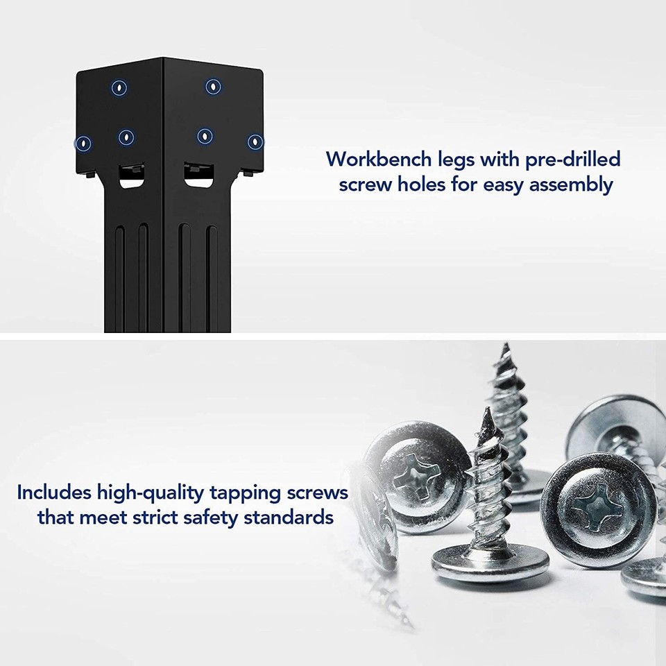 Steel Workbench Leg Kit for Garage Storage Shelving Frame Table Custom ...