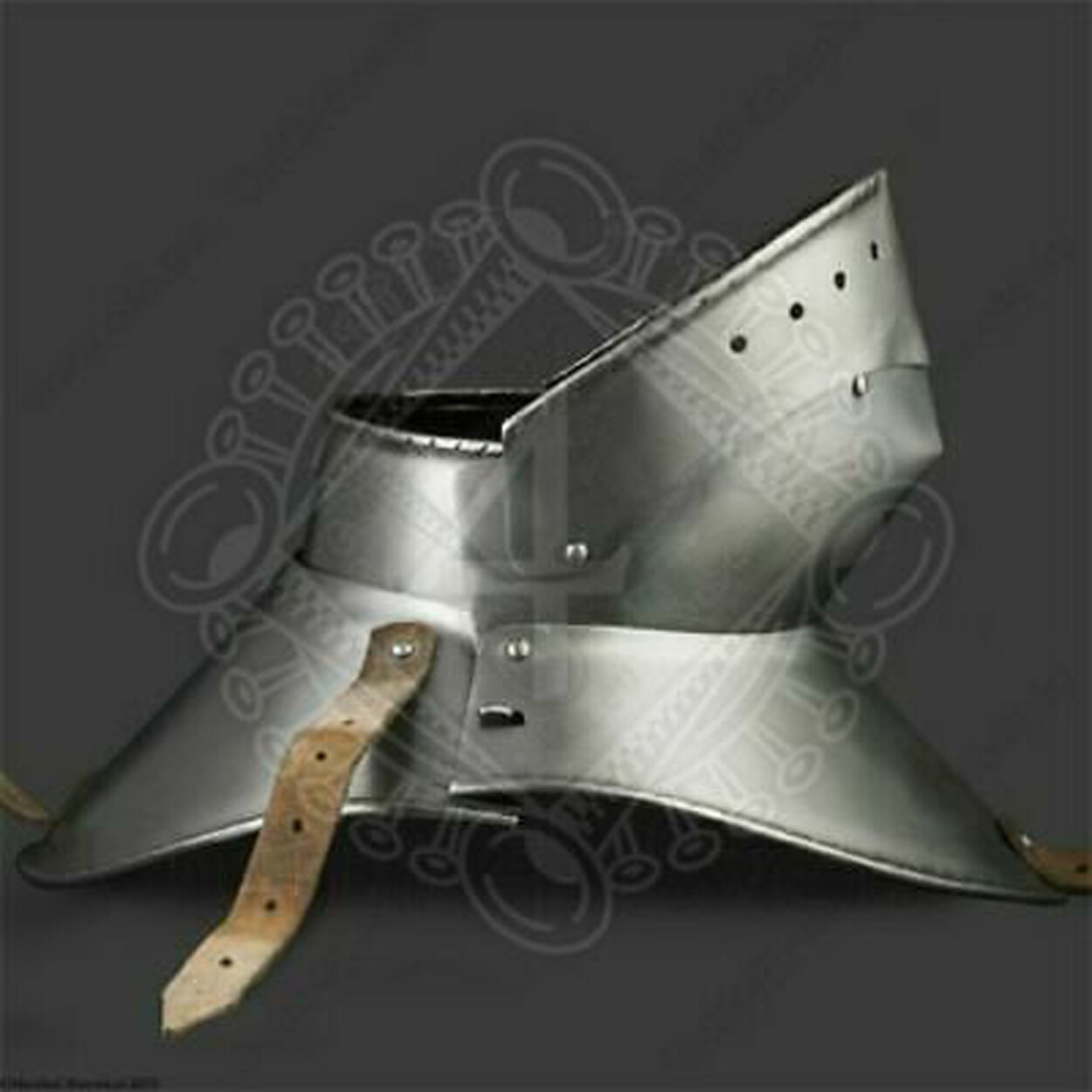 18GA Medieval Knight Larp steel Armor Articulated gorget with bevor ...