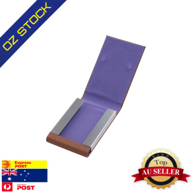 Brown Purple Card Case Leather PU Elegant ID Card Holder Gift Epoint C ...