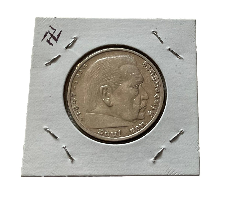 Silver 5 Mark Germany Coin 1935 A-Berlin Nazi Coin/Pre World War 2-Nice ...