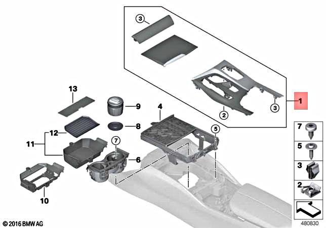 Genuine BMW M5 F90 Sedan Center Console Trim Al Carbon Dark 51168070608 ...