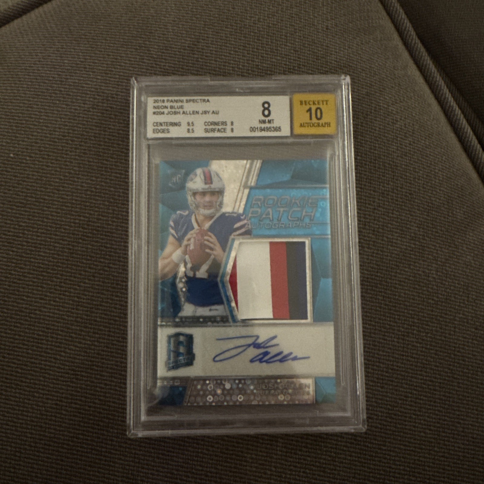 Josh Allen 2018 Panini Spectra Rookie Patch Auto Neon Blue /75 RPA RC ...