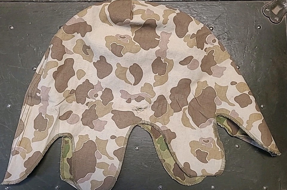 REPRO WWII US USMC MARINE P42 HBT TWILL FROG SKIN CAMO M1HELMET COVER ...