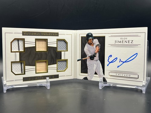 Eloy Jimenez 2019 National Treasures Six Pack Booklet Bat Jersey Relic ...