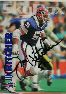 Jim Ritcher Buffalo Bills Autographed 1993 SkyBox Card # 23 | eBay