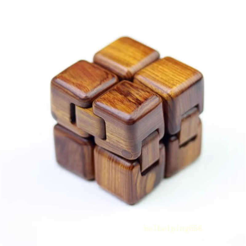 Infinite Flip Magic Cube Desert Ironwood 3D Deform Stress Relief Wooden ...