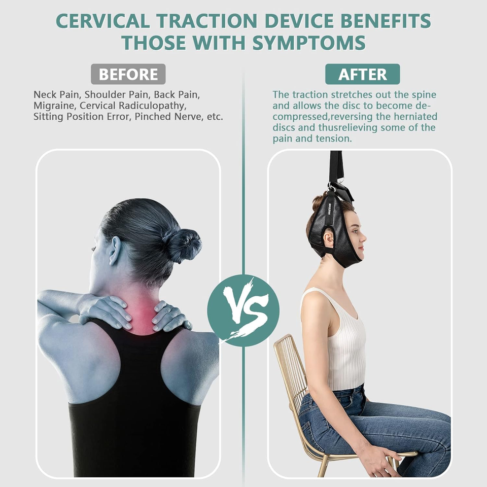 Neck Stretcher Cervical Traction Device for Home Use - Portable Neck ...