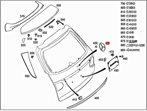 Genuine MERCEDES S205 C-CLASS Estate S205 T-Model Mercedes star ...