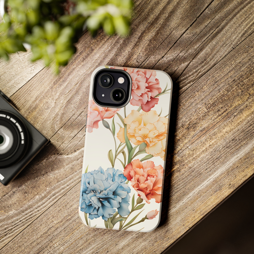 Phone Case Carnation Flowers Samsung Galaxy Case birth month Flower Art ...