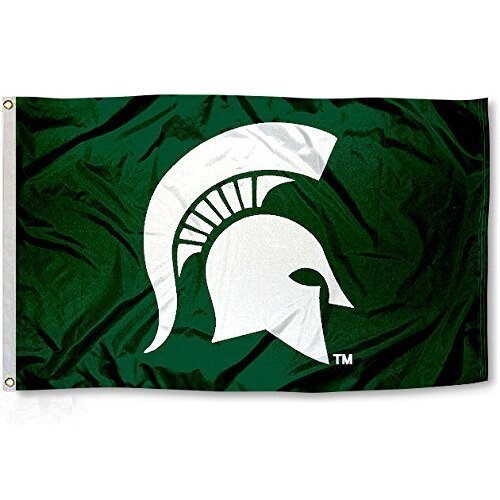 MICHIGAN STATE SPARTANS 3'X5' FLAG BANNER 100% FULL COLOR ON BOTH SIDES ...