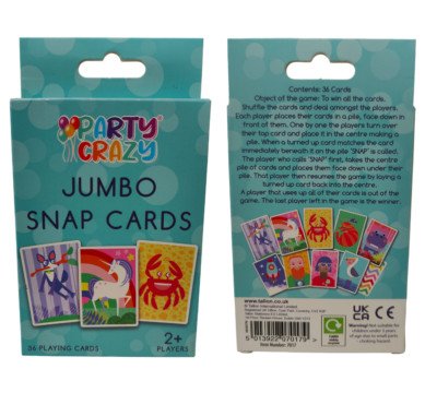 Tallon Jumbo Snap Cards Pack Of 36 Playing Cards Kids Children Card ...