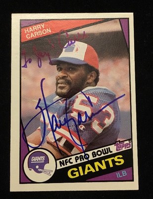 HARRY CARSON 1984 TOPPS ALL PRO Autograph Signed AUTO NFL Card 314 ...