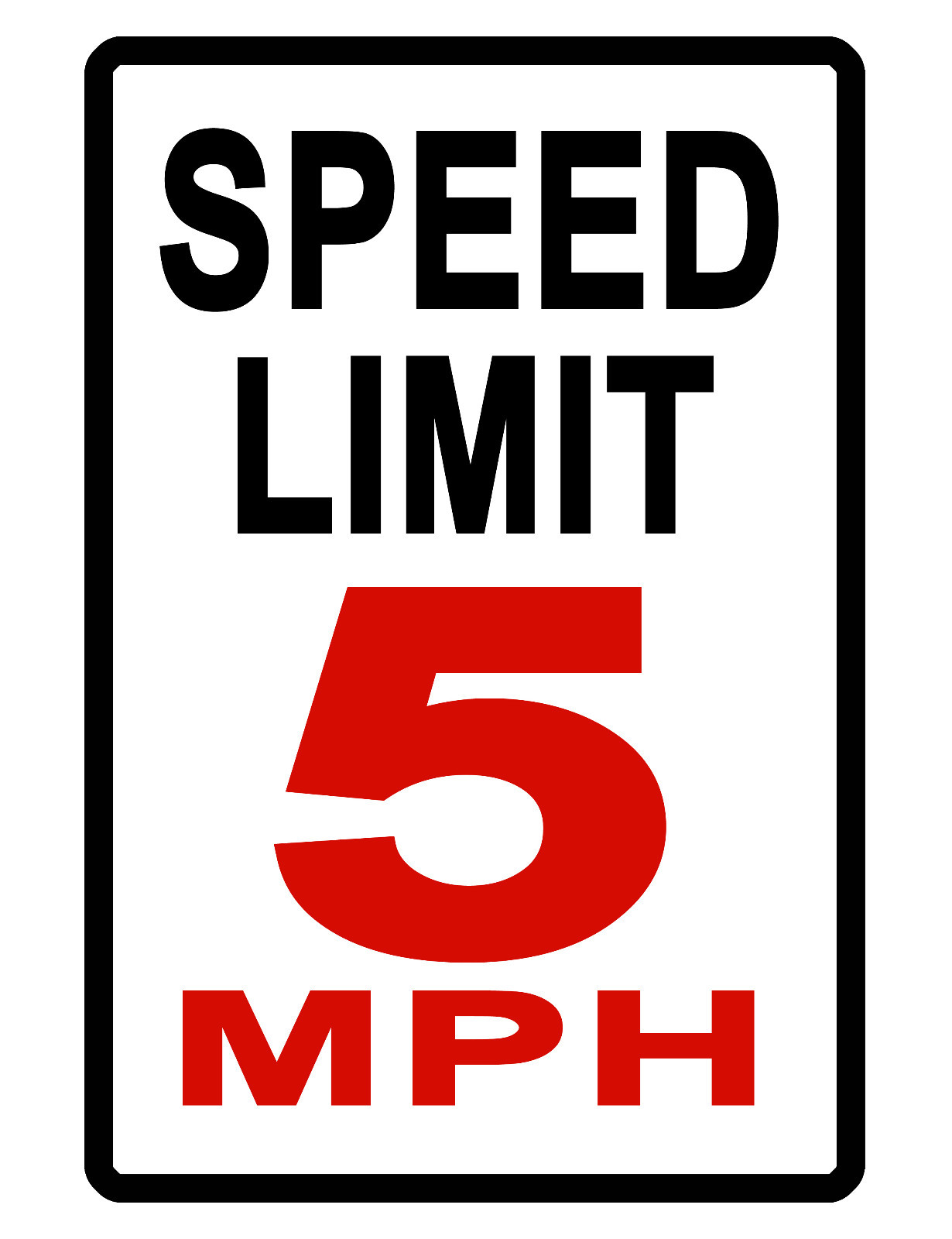 SPEED LIMIT 5mph Sign NO RUST DURABLE ALUMINUM WEATHERPROOF SIGN full ...