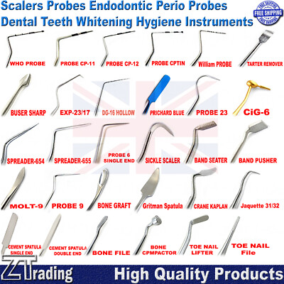 Dental Periodontal Hygiene Scalers Tooth Probe Nail file Diagnostic ...