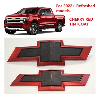 2022-2024 Refreshed Chevy Silverado 1500 Front Rear Red Black Bowtie ...