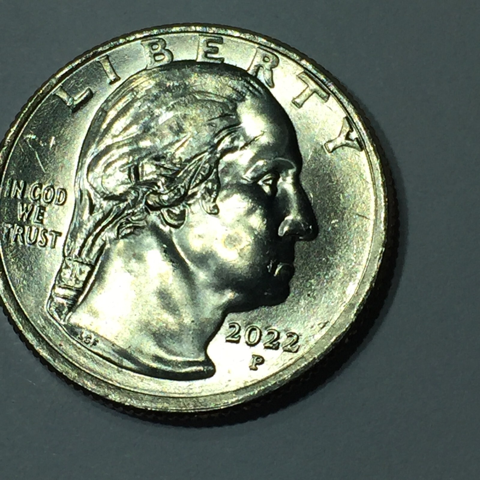 WASHINGTON QUARTER 2022 P ERROR FLOWER/HAIR DROOLING GEORGE #113 | eBay