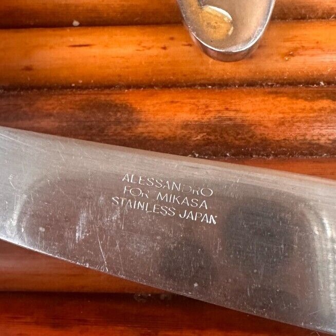 Mikasa * ESTASI Alessandro Gold Accent Glossy Stainless Flatware CHOICE ...