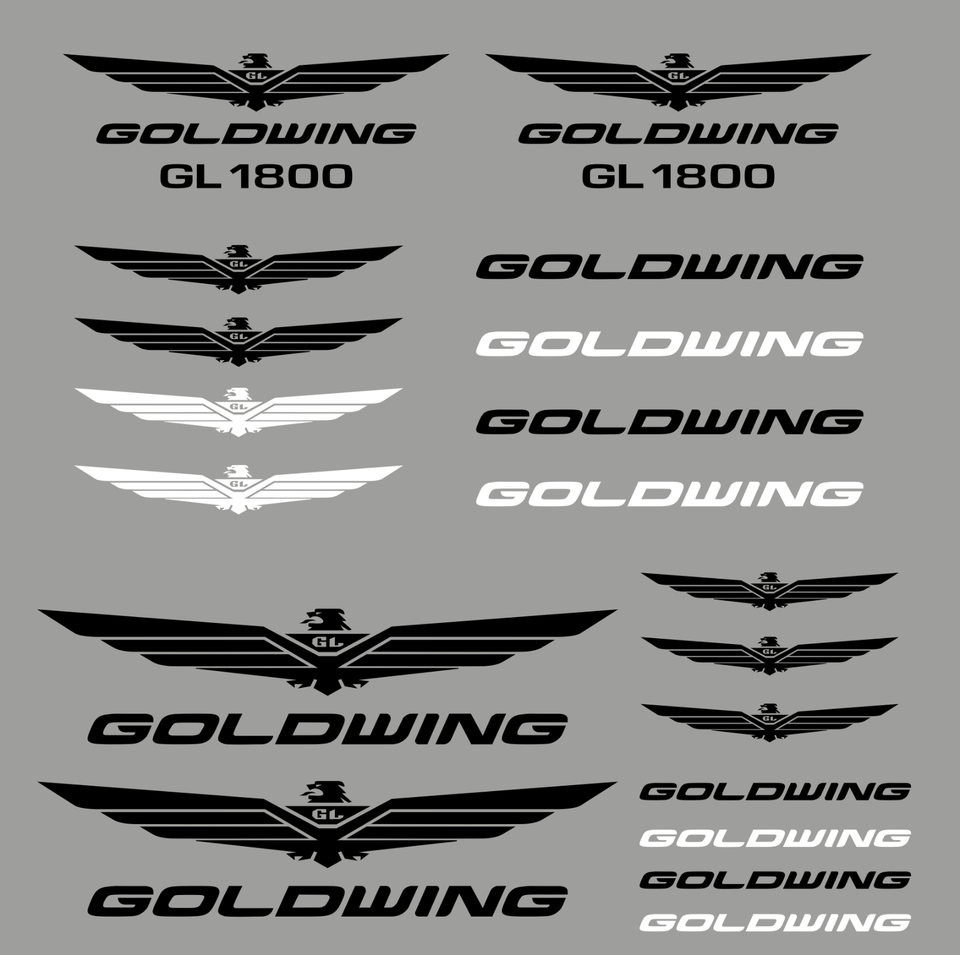 Honda Goldwing sticker set 19x decal replacement GL 1800 Motorbike gold ...