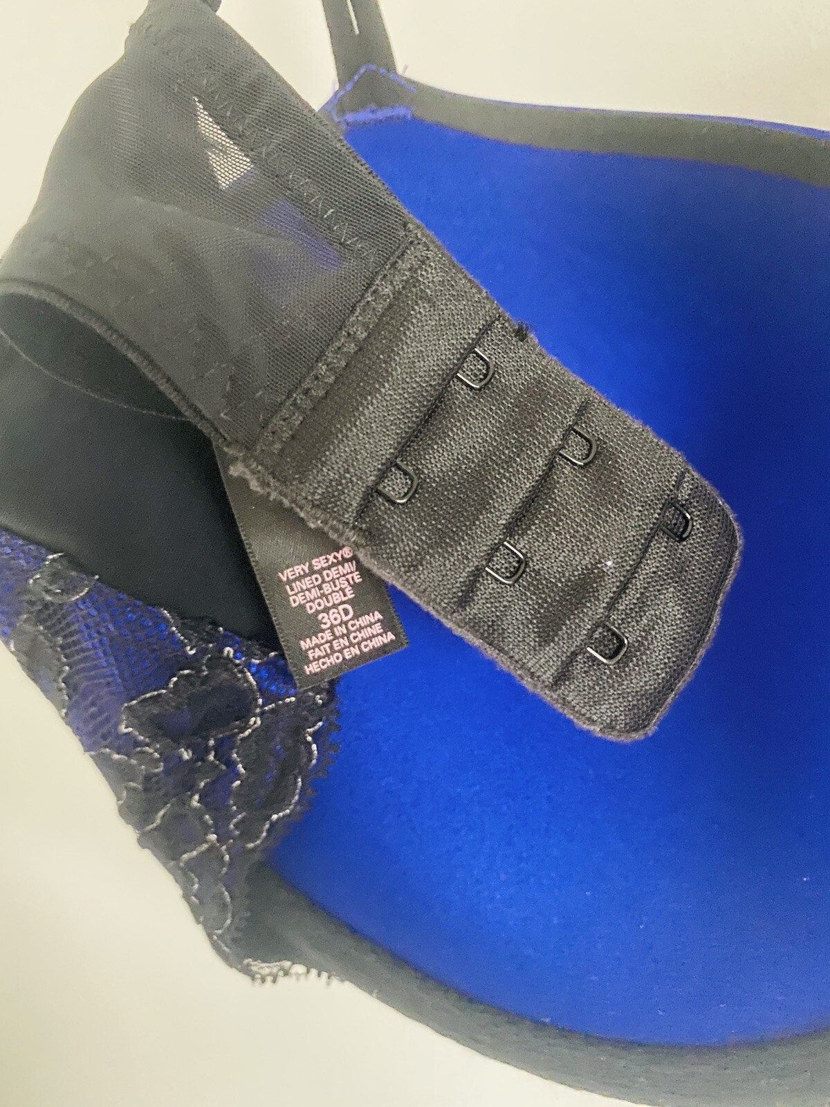 Black and Blue Victoria's Secret Very Sexy Lined Demi… - Gem