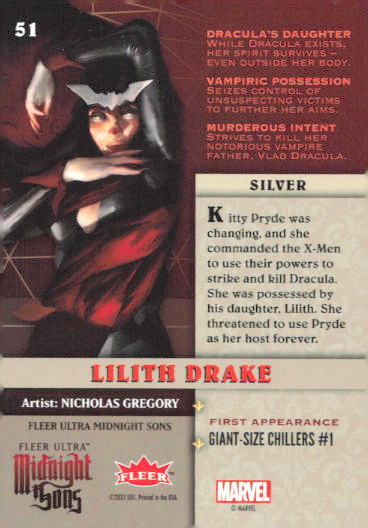 2023 Fleer Ultra Midnight Sons Lilith Drake #51 | eBay