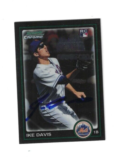 Signed Autographed IKE DAVIS New York Mets 2010 Bowman Chrome Card #203 ...