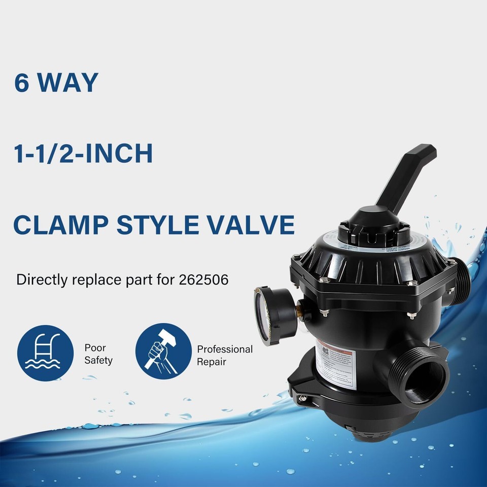 Replacement For 262506 1-1/2-Inch 6-Way Clamp Style Valve Pool & Spa ...