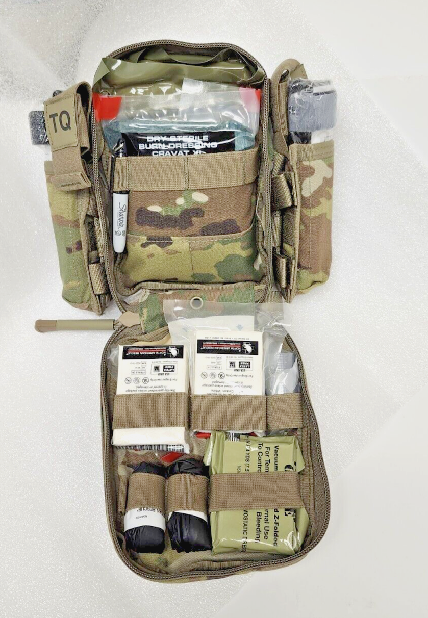 2 TOURNIQUETS w/US JFAK (Joint Forces 1st Aid Kit-IFAK) MOLLE Pouch w ...
