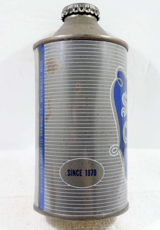 Silver Cream Cone Top Beer Can Bottom Opened! With original cap! | eBay
