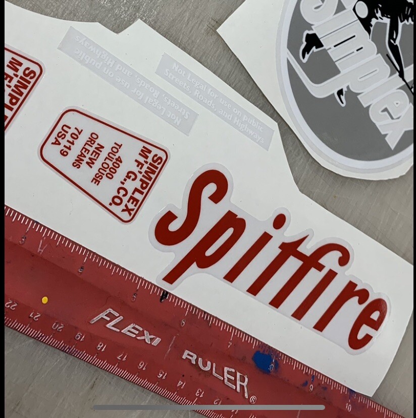 Simplex Spitfire minibike mini bike decals sticker | eBay