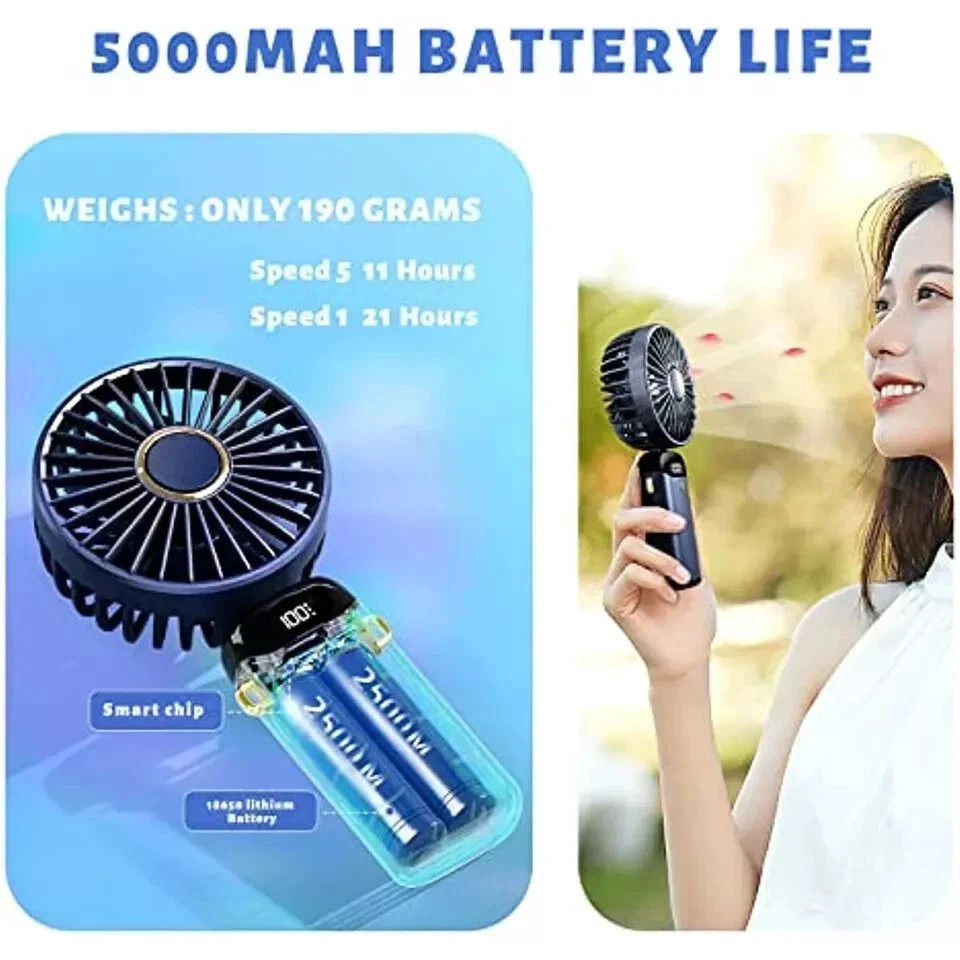 Mini Hand-held Fan Portable Folding Desk Fan Cooler Cooling USB ...