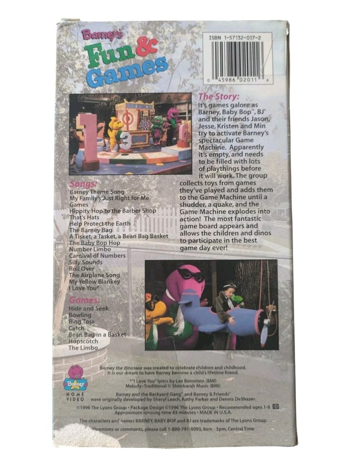 Barney's Fun & Games (VHS, 1996) 45986020116| eBay