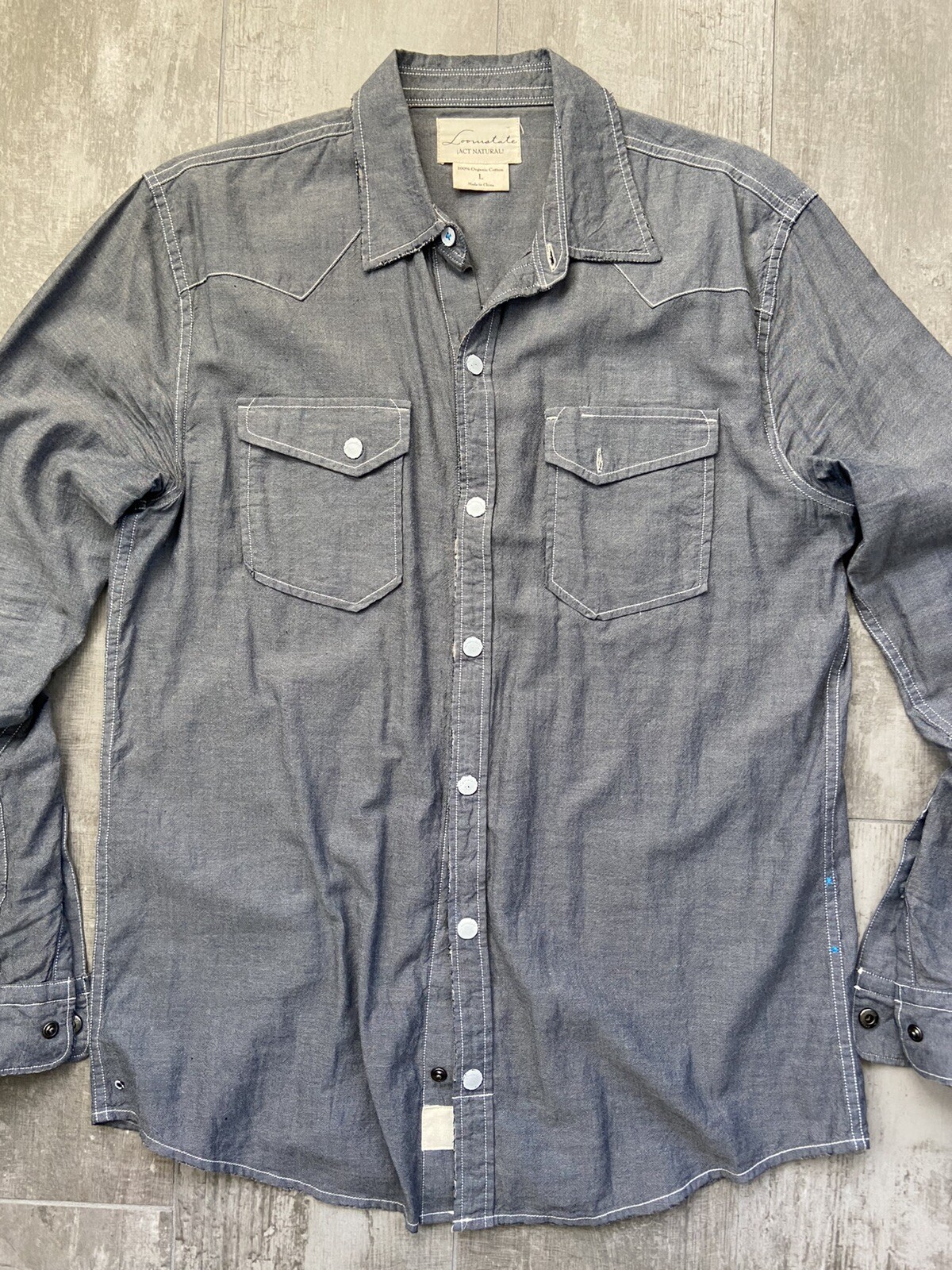 Loomstate Act Natural Organic Designed Chambray Snap & Button Down ...