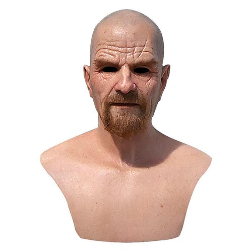 Halloween Realistic Old Man Masks Latex Cosplay Party Full Face Mask ...