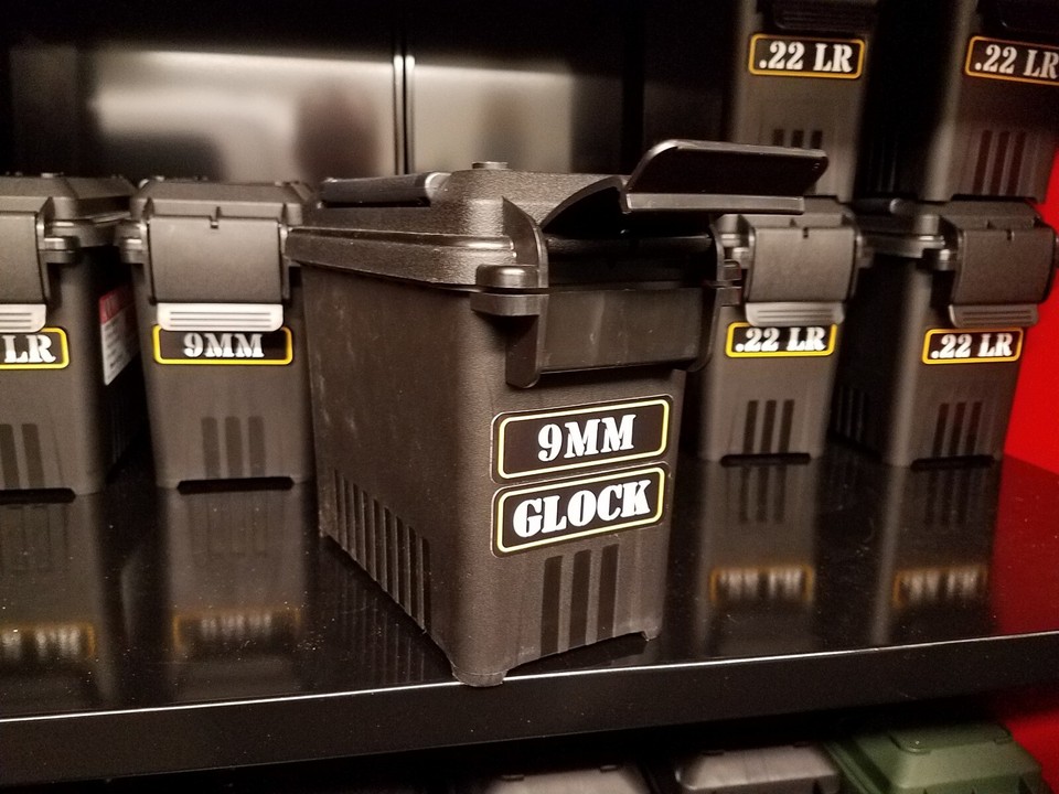 (4) Adhesive Vinyl Sticker Decal Labels For Ammo Ammunition Cans. WOLF ...