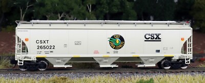 CSX GRAIN EXPRESS 3-BAY TRINITY COV HOPPER BY INTERMOUNTAIN HO-SCALE ...