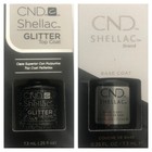 CND SHELLAC GEL NAIL POLISH GLITTER Top Coat & Base Coat DUO 7.3ml ...