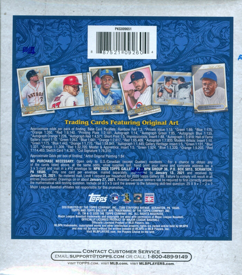 2020 Topps Gallery Baseball Factory Sealed Hobby Monster Mega Box | eBay