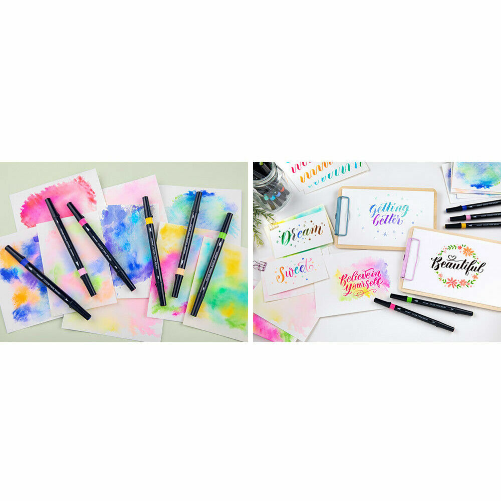 Monami Color Twin Brush 30 Color SET Calligraphy Pens Watercolor Pen | eBay
