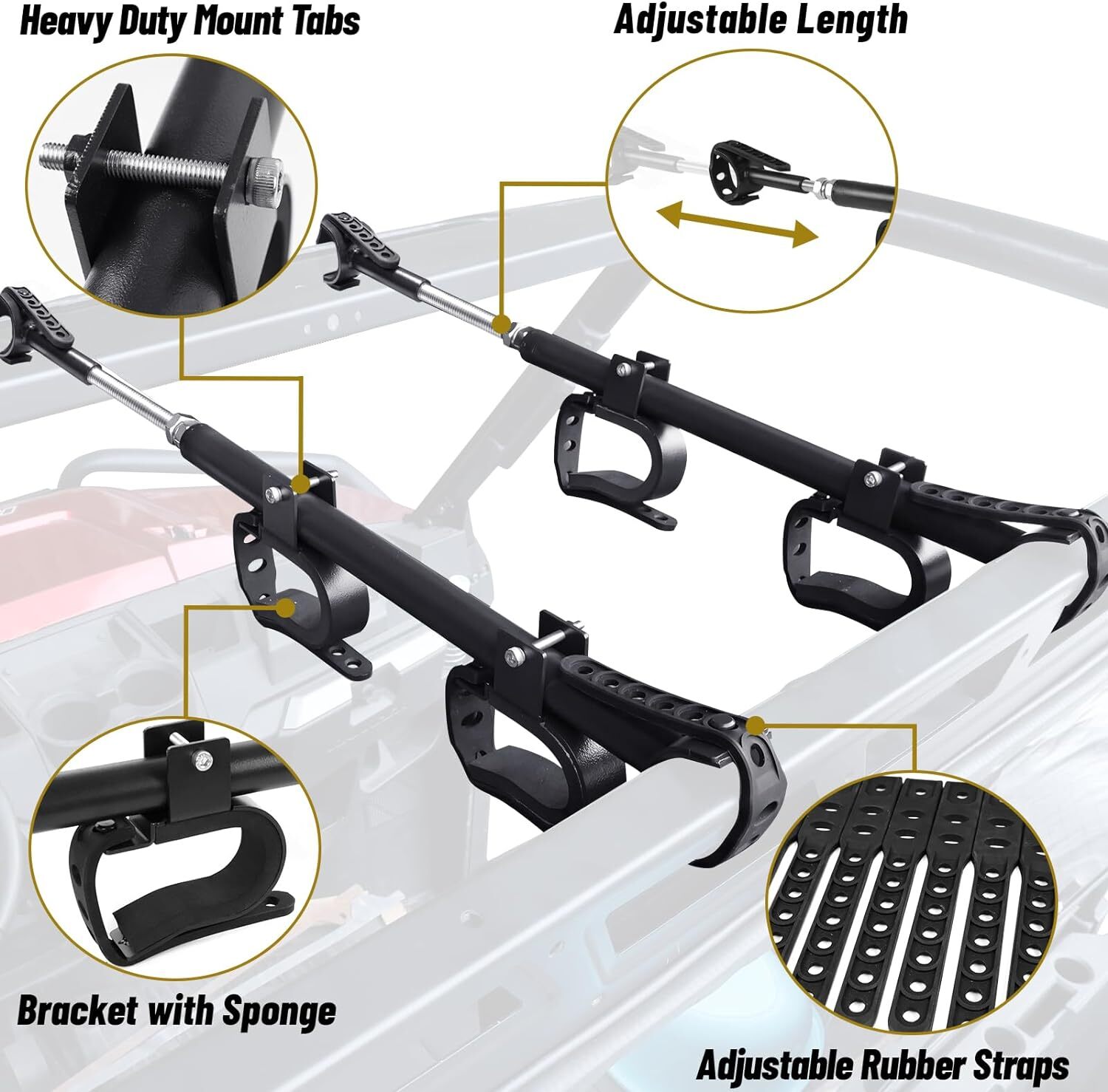 Overhead Roof Gun Rack Carrier For John Deere Gator Polaris Ranger ...