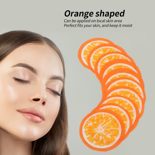 10pcs Facial Mask Paper Orange Pattern Shaped Wet Compress Cotton DIY ...