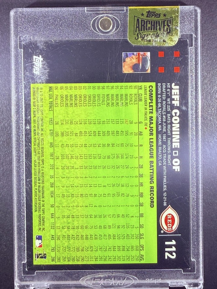 2016 Topps Archives Signature Series Jeff Conine #/33 Cincinnati Reds ...