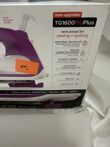 Does Not Retract Oliso TG1600 Pro Plus 1800W Smart Iron w/ Auto Lift ...