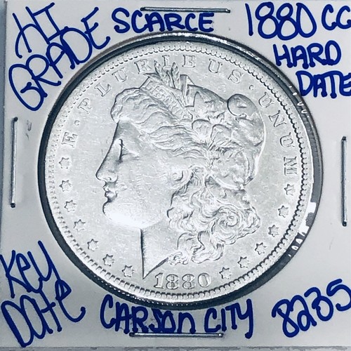 1880 CC MORGAN SILVER DOLLAR AUTHENTIC HI GRADE U.S. MINT COIN KEY DATE ...