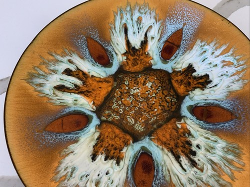 Mid Century Edwards Star 9 3/4" Enamel on Copper Plate Lou Gump's San ...