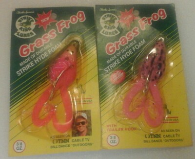 Lot of 2 Vintage Strike King Grass Frogs 3/8 oz. Choice of many Colors ...