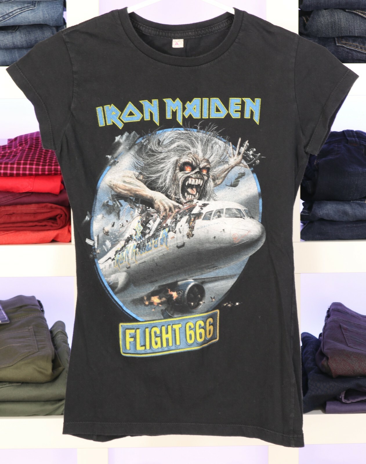 Iron Maiden Flight 666 Band T Shirt Women's Size S Bl… - Gem