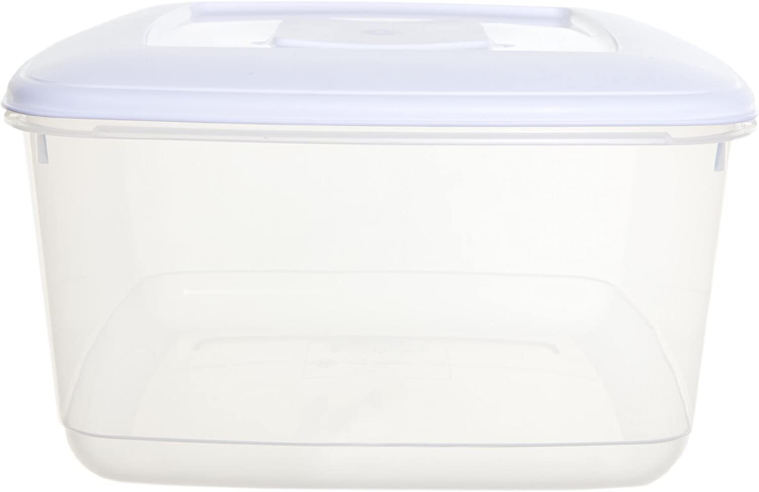Clear Plastic White Lid Container Storage Box Airtight Kitchen Food ...