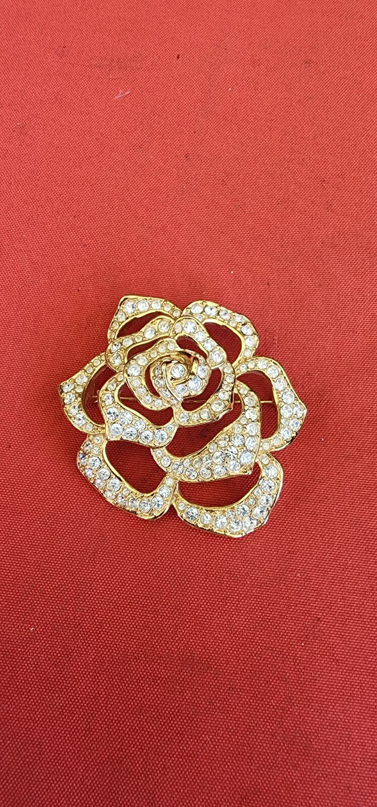 Vintage Elizabeth Taylor Signed Rose Flower Brooch Go… - Gem