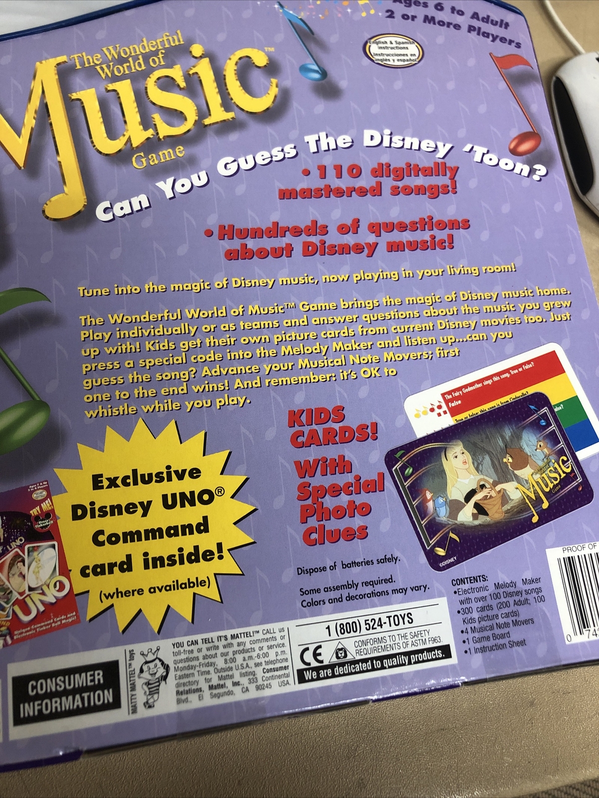 Disney Wonderful World Of Music Game (Mattel 2002) Guess The Disney ...