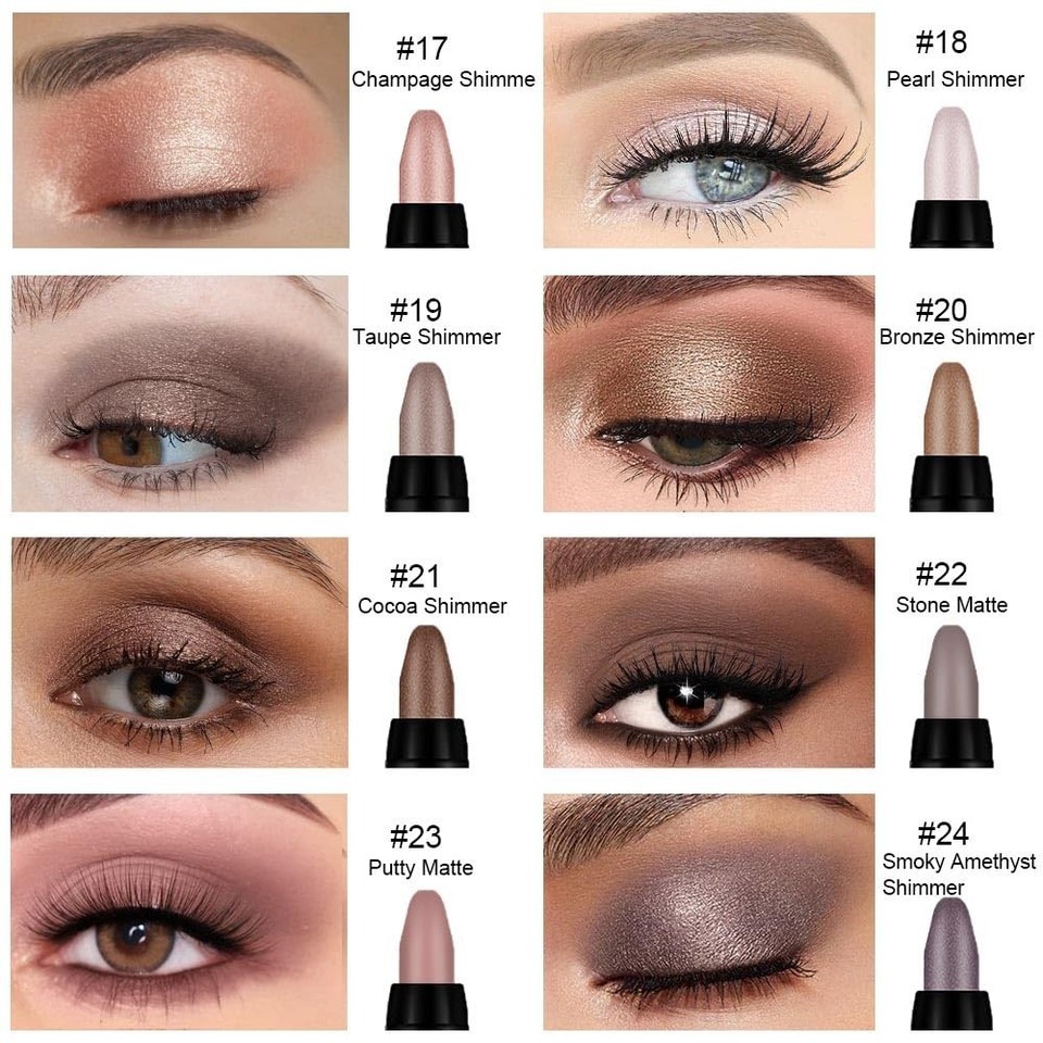 8Pcs Cream Eye Shadow Sticks Set, Matte Shimmer Eyeliner Pencil ...